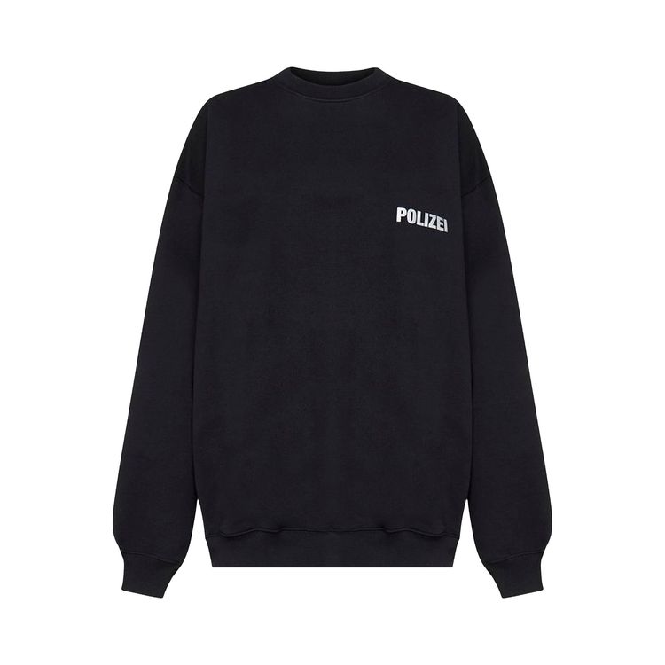 Buy Vetements Polizei Sweatshirt 'Black' - UA53CN200B 1606 BLAC | GOAT