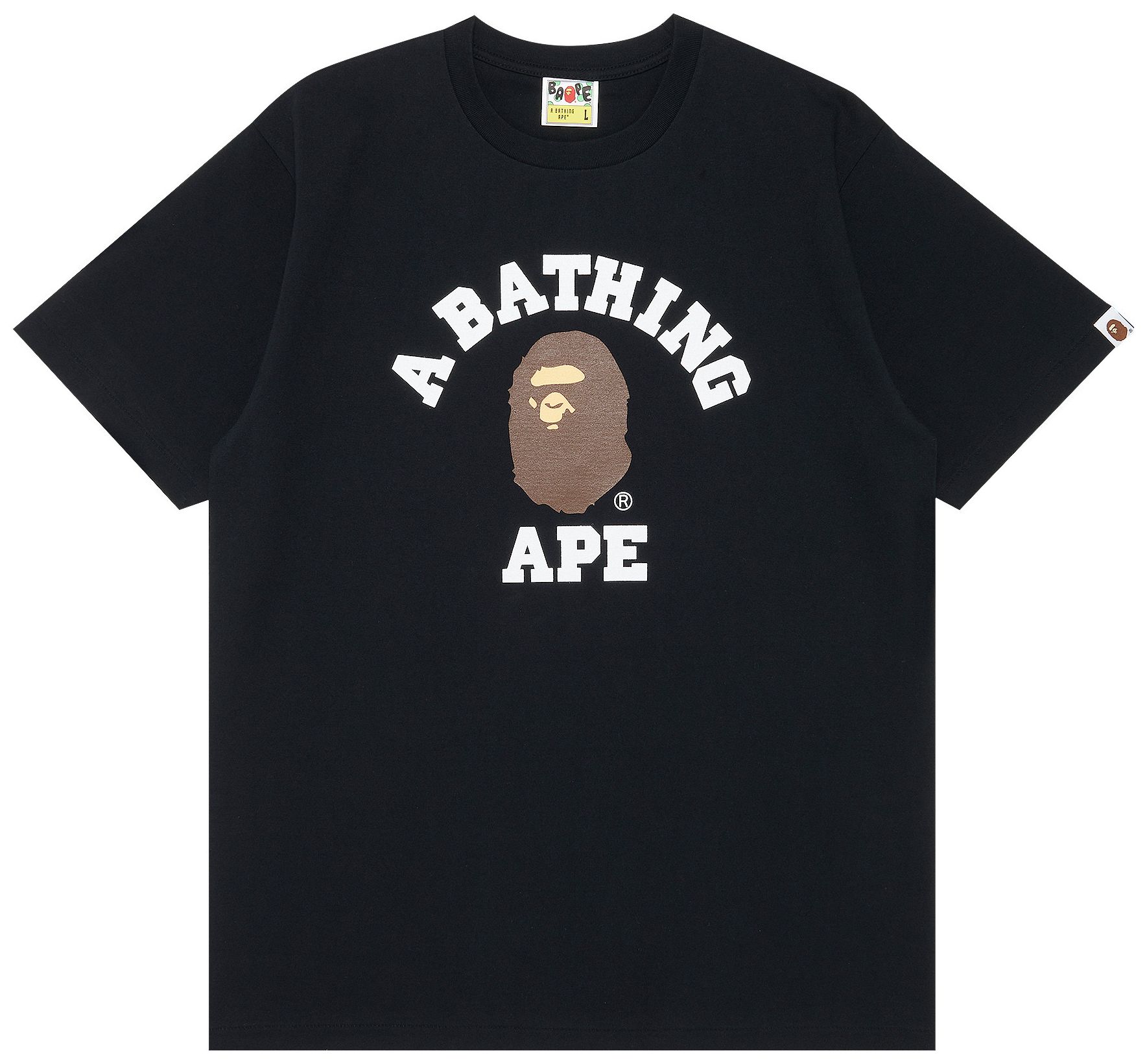 Buy BAPE College Tee 'Black' - 1F80 110 001 BLACK | GOAT