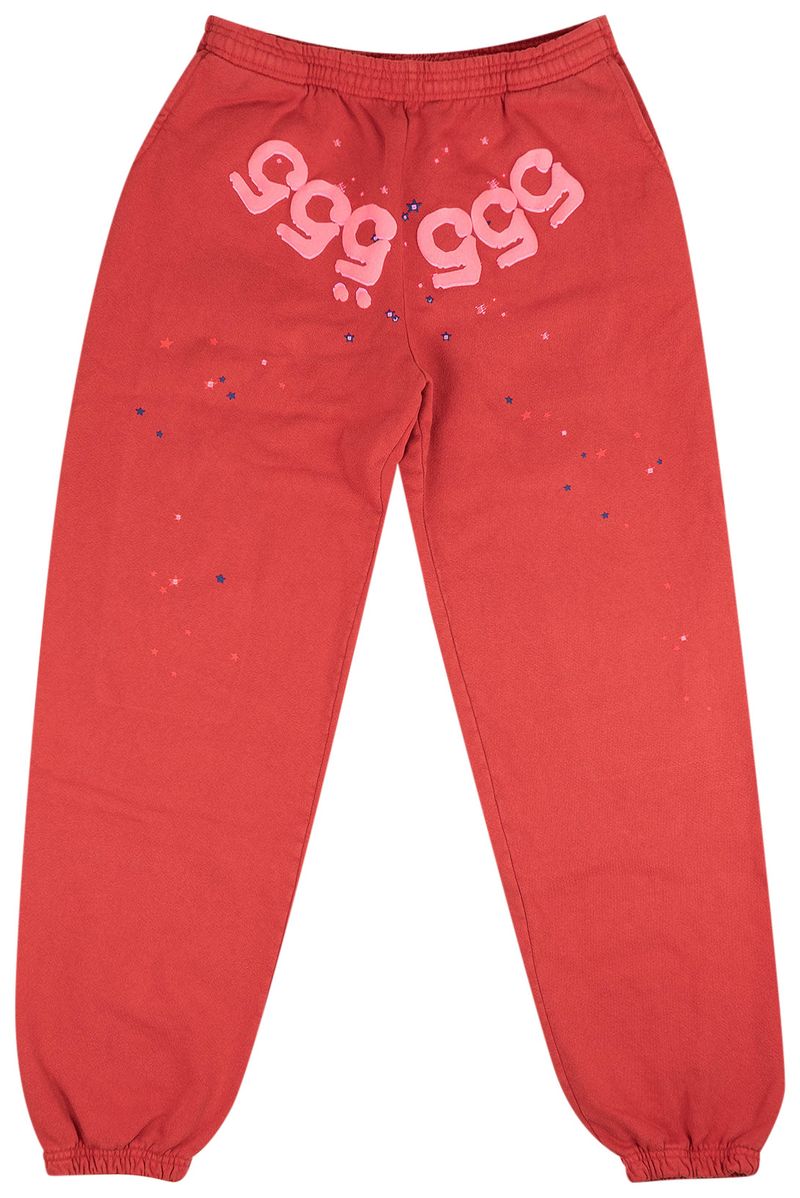 Buy Sp5der Number 555 Sweatpants 'Red' - 2406 100000204N5S RED | GOAT