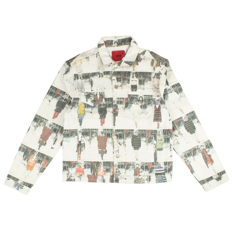 Buy 424 Photo Print Denim Jacket 'White' - 424C AW19 0001 WHT | GOAT