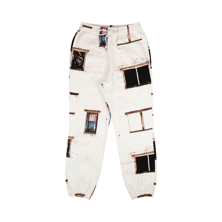 Buy 424 Brick Wall Print Jogger Sweatpants 'White' - 424C AW19 0067 WHT | GOAT