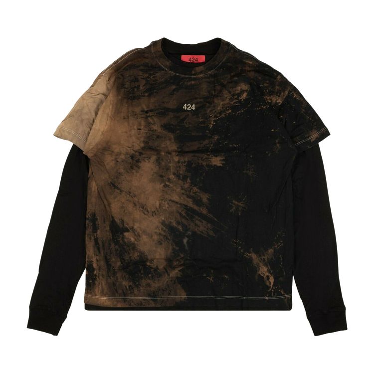 Buy 424 Double Sleeve T-Shirt 'Black/Brown' - 424C AW19 0047 MUL | GOAT