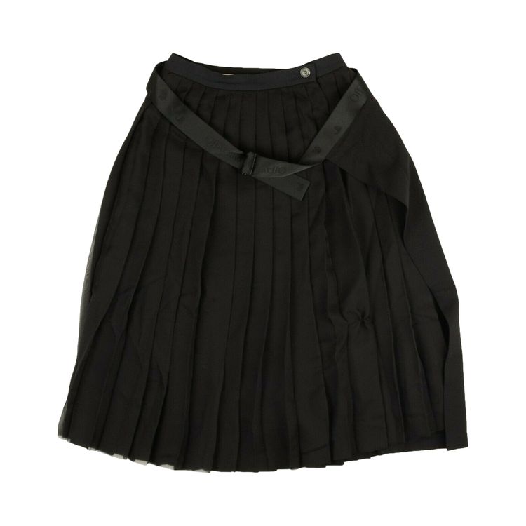 Buy Off-White Double Panel Plisse Skirt 'Black' - OWCC100E20FAB0011000 ...