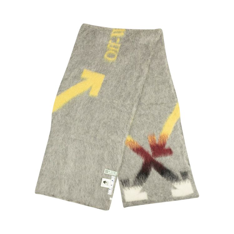 Buy Off-White Fuzzy Arrow Scarf 'Grey' - OWMA018E20KNI0010884 | GOAT