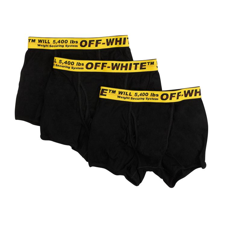 Buy Off-White Tripack Logo Boxer Shorts 'Black' - OMUA001S19C370411060 ...