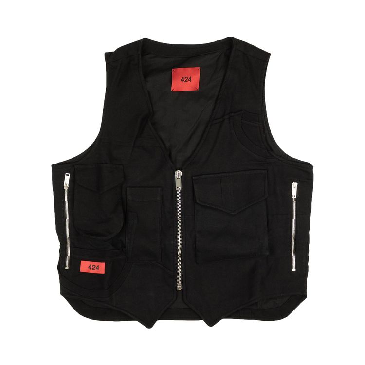 Buy 424 Logo Patch Outerwear Vest 'Black' - 424C AW19 0075 BLK | GOAT