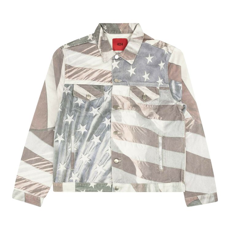 Buy 424 American Flag Denim Jacket 'Multicolor' - 424C AW19 0002 MUL | GOAT