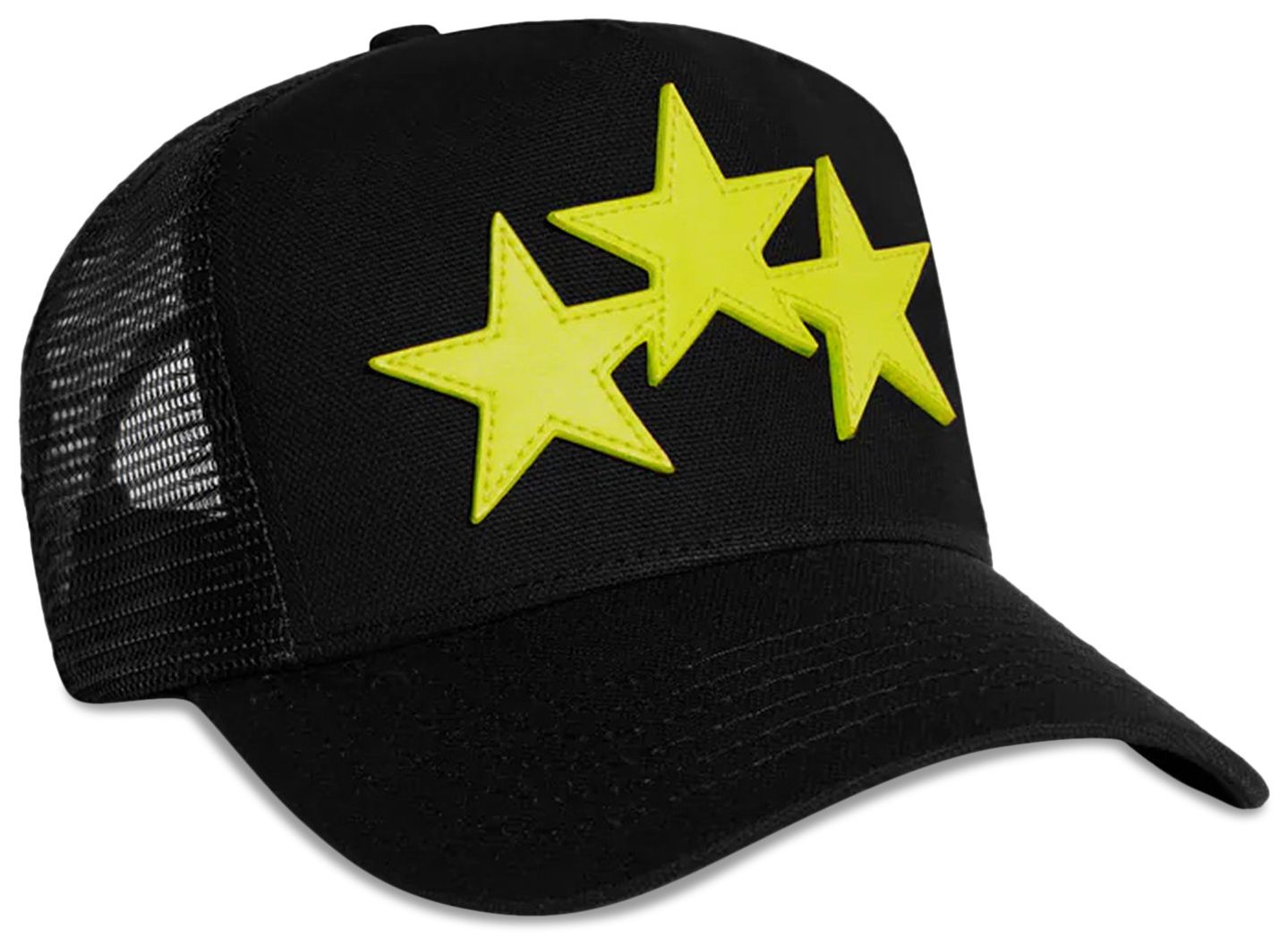 Buy Amiri Three Star Trucker Hat 'Black/Lime' - PF22MAH005 BKLM | GOAT