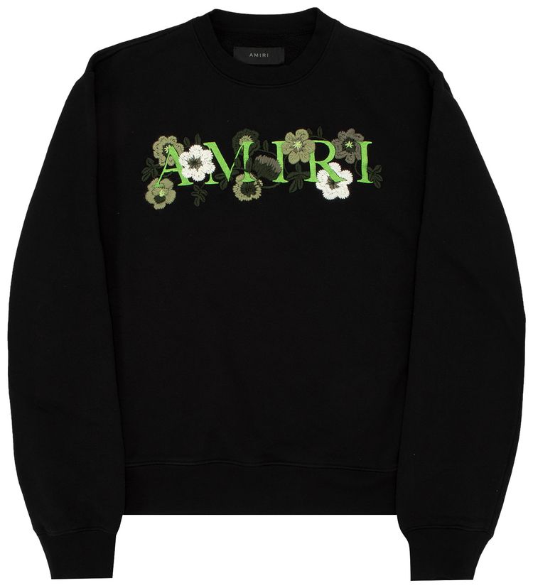 Buy Amiri Flower Crew 'Black' - PF22MJL018 BLAC | GOAT