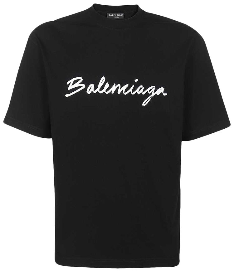 Buy Balenciaga Medium Fit T Shirt Black White 612966 Tmvb4 1070 Goat