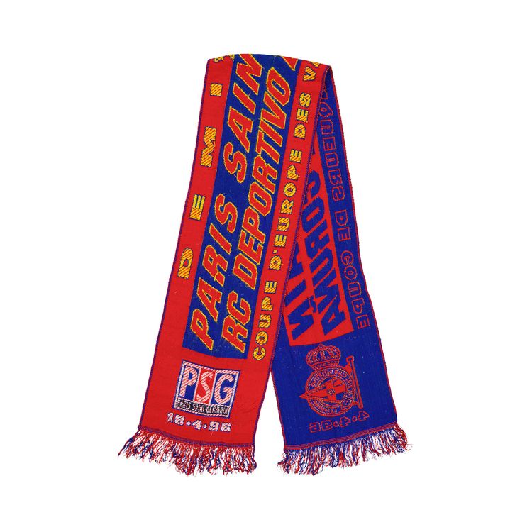 Buy Vintage Paris Saint-Germain Coupe D'Europe Scarf 'Blue/Red/Yellow ...