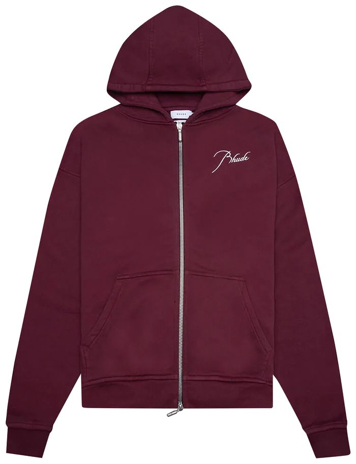 Buy Rhude Zip Up Hoodie 'Maroon' - PF22HO06012800 | GOAT