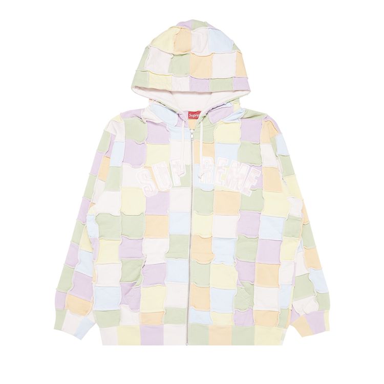 Buy Supreme Reverse Patchwork Zip Up Hooded Sweatshirt 'Multicolor' - SS22SW17 MULTICOLOR | GOAT UK