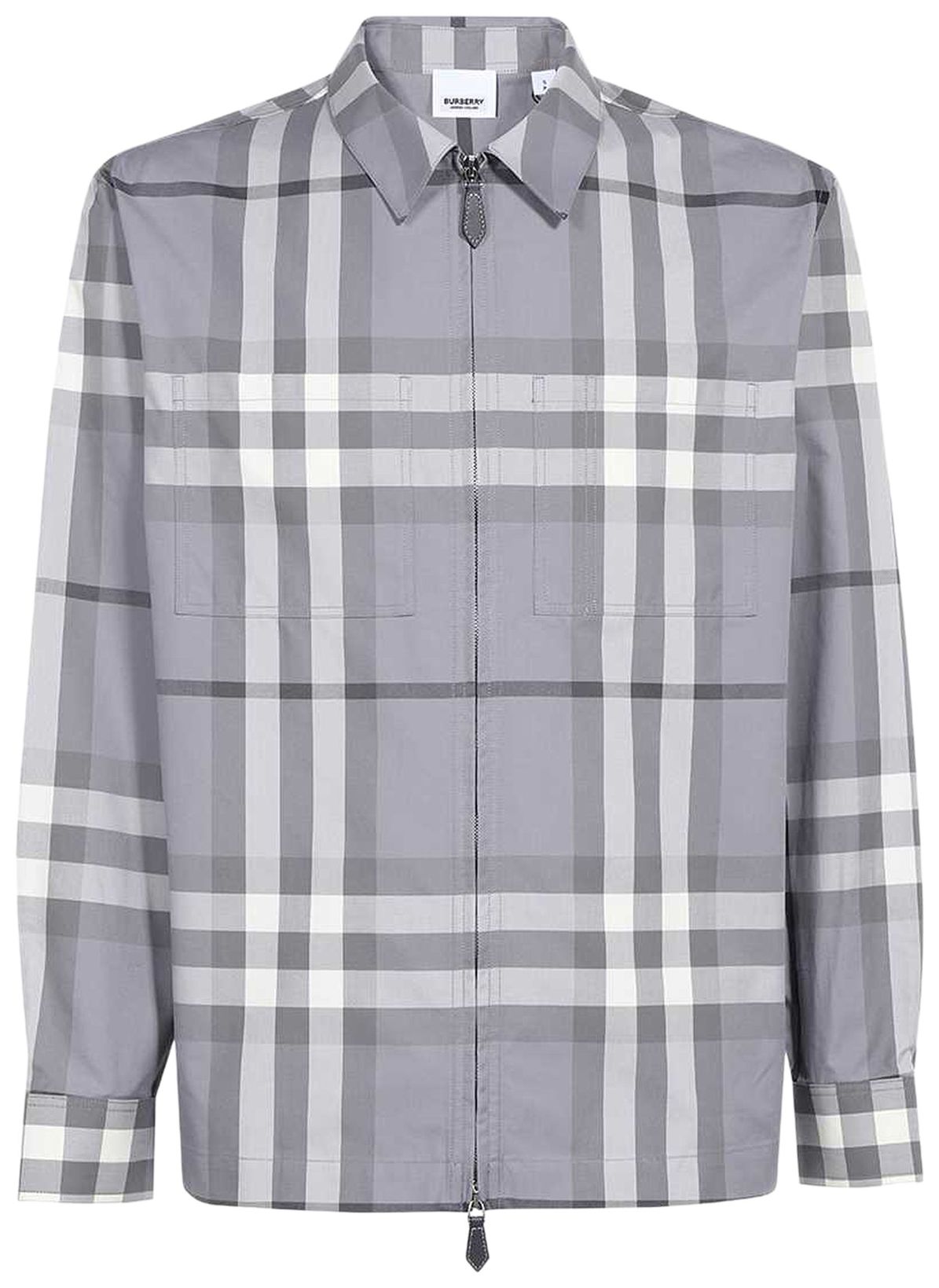 Buy Burberry Zip Front Shirt 'Storm Grey' - 8055738 | GOAT