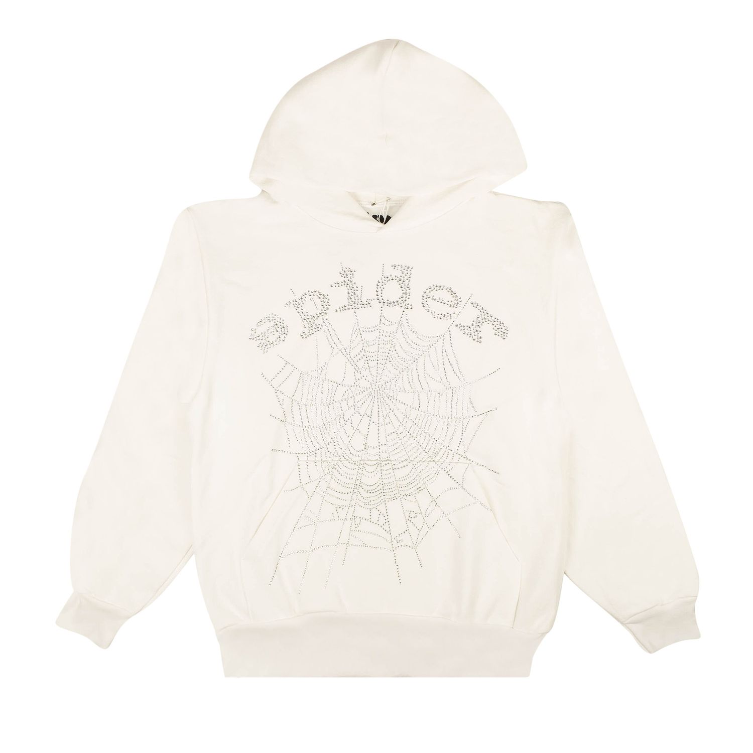 Buy Sp5der OG Rhinestone Hoodie 'White' - 2406 100000106ORH WHIT | GOAT