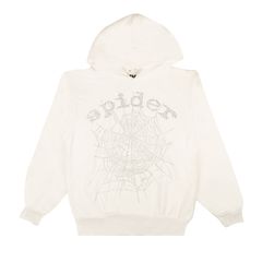 Buy Sp5der OG Rhinestone Hoodie 'White' - 2406 100000106ORH WHIT | GOAT