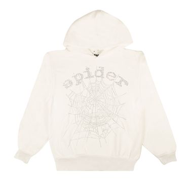 Buy Sp5der OG Rhinestone Hoodie 'White' - 2406 100000106ORH WHIT | GOAT