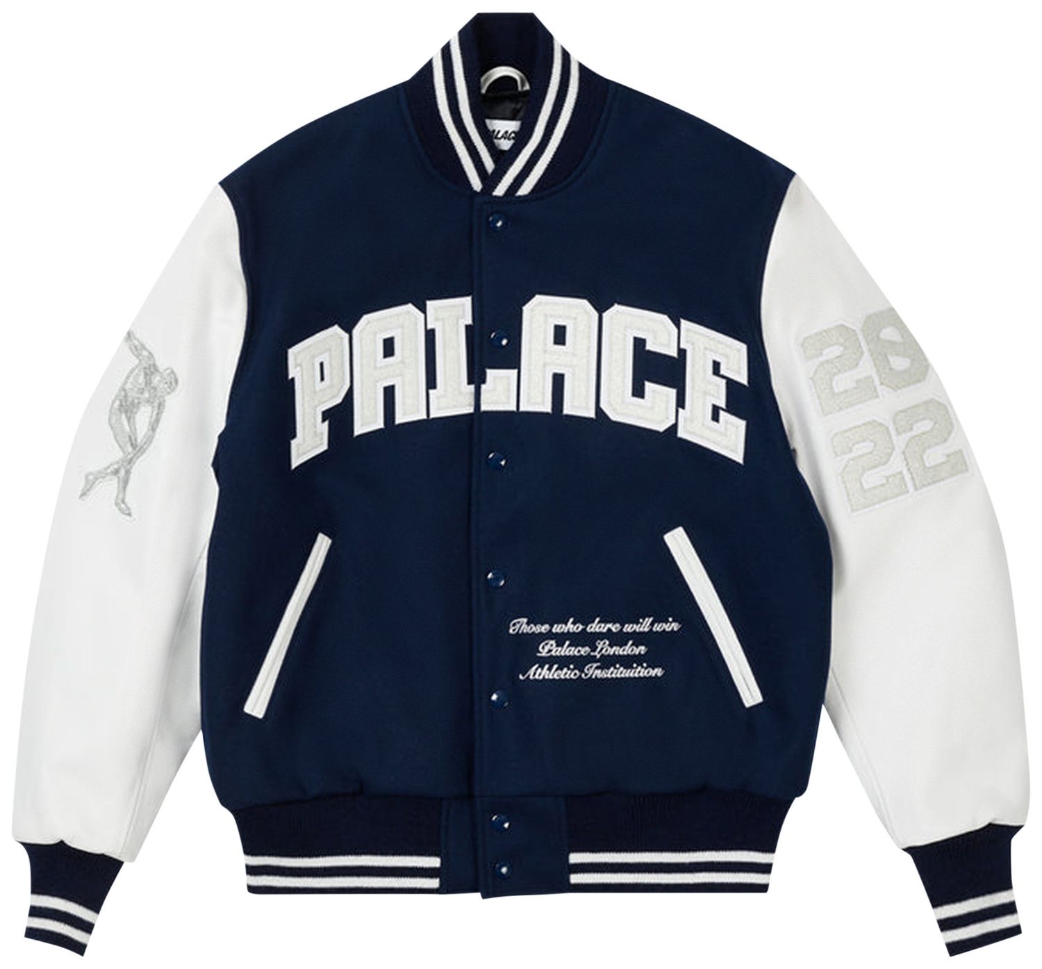 Buy Palace Greek Varsity Jacket 'Blue' - P21JK037 | GOAT