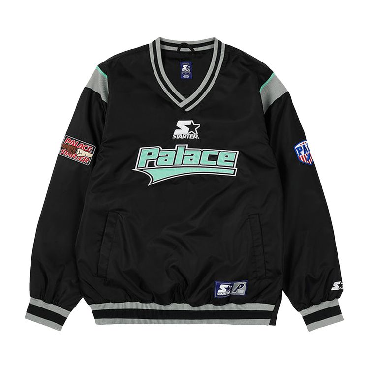 Buy Palace x Starter Warm Up Pullover 'Black' - P22STAJK003 | GOAT