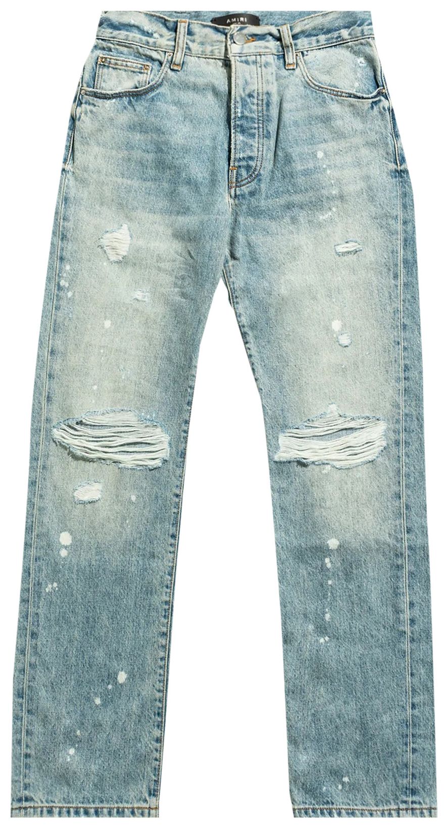 Buy Amiri Straight Leg Slightly Distressed Jeans 'Bleached Indigo ...