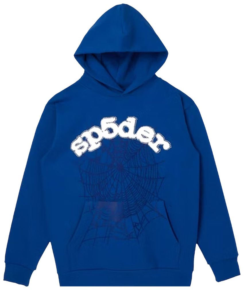 Buy Sp5der Logo Hoodie 'Blue' - 2406 100000106LHS BLUE | GOAT