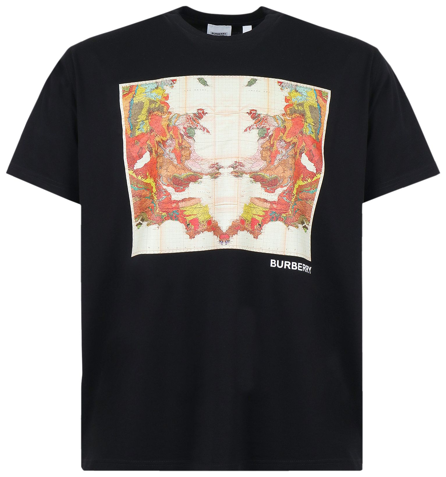 Buy Burberry Varvey Map Oversized T-Shirt 'Black' - 8057532 | GOAT