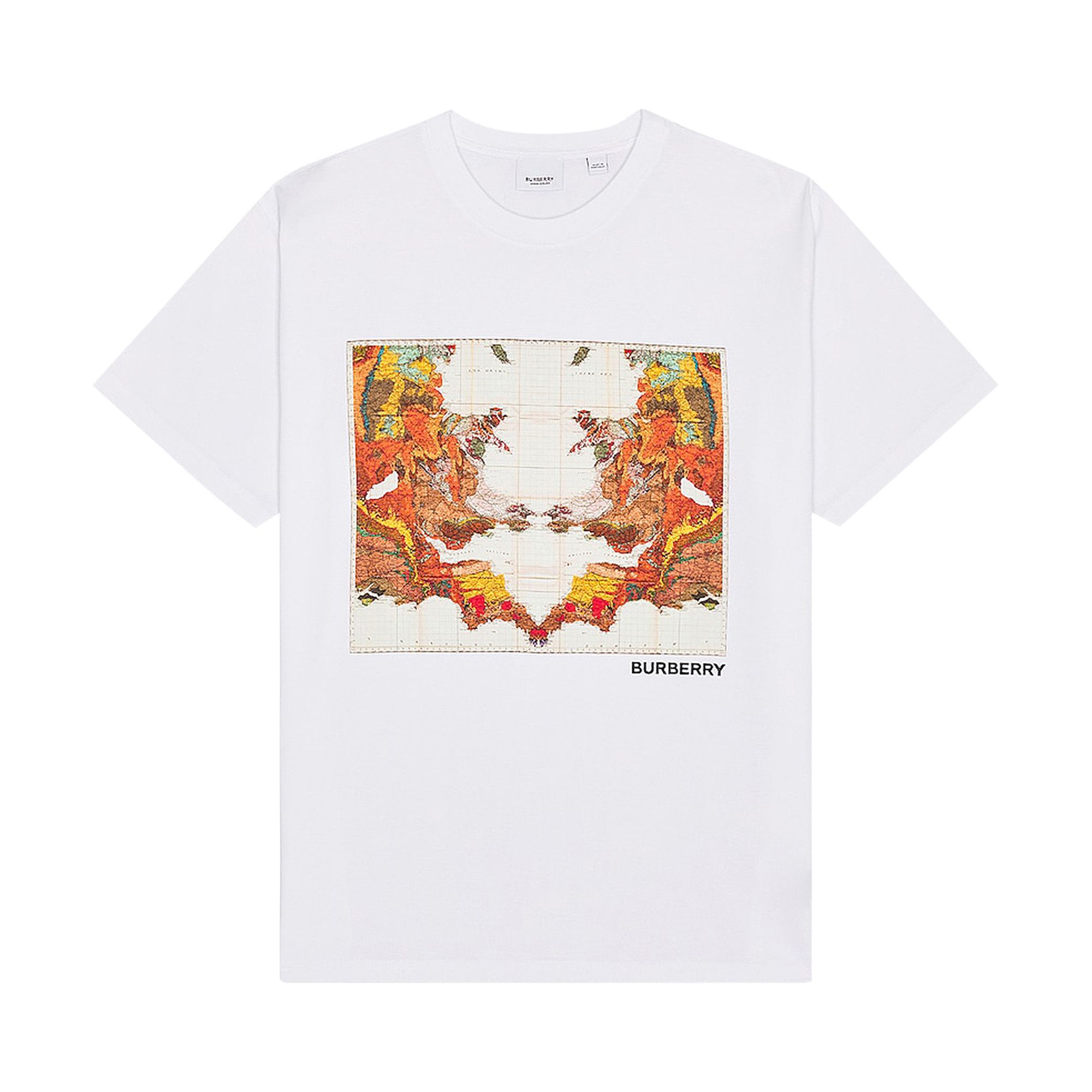 Buy Burberry Map Print Oversized T-Shirt 'White' - 8056307 | GOAT