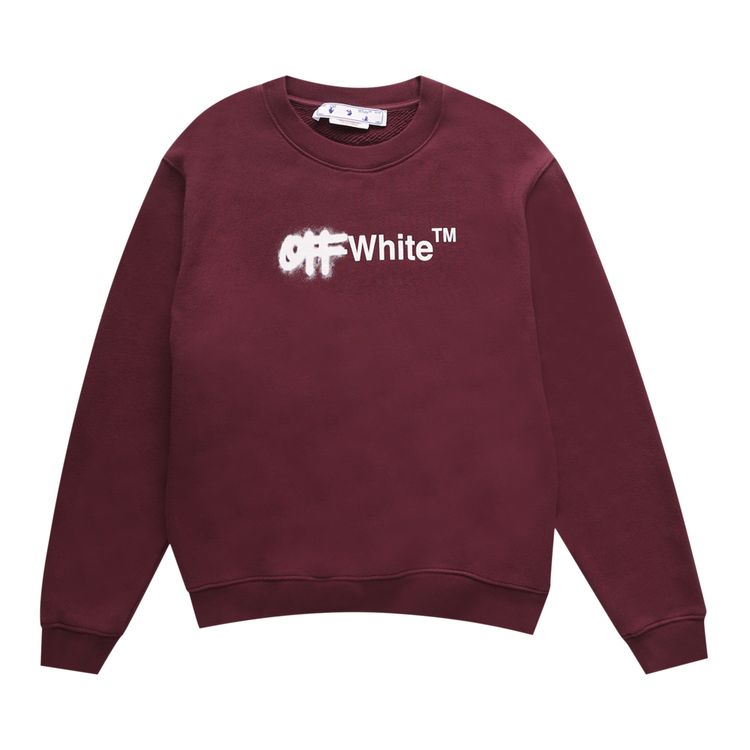 Buy Off-White Spray Crew 'Burgundy/White' - OWBA055F22JER0062801 | GOAT