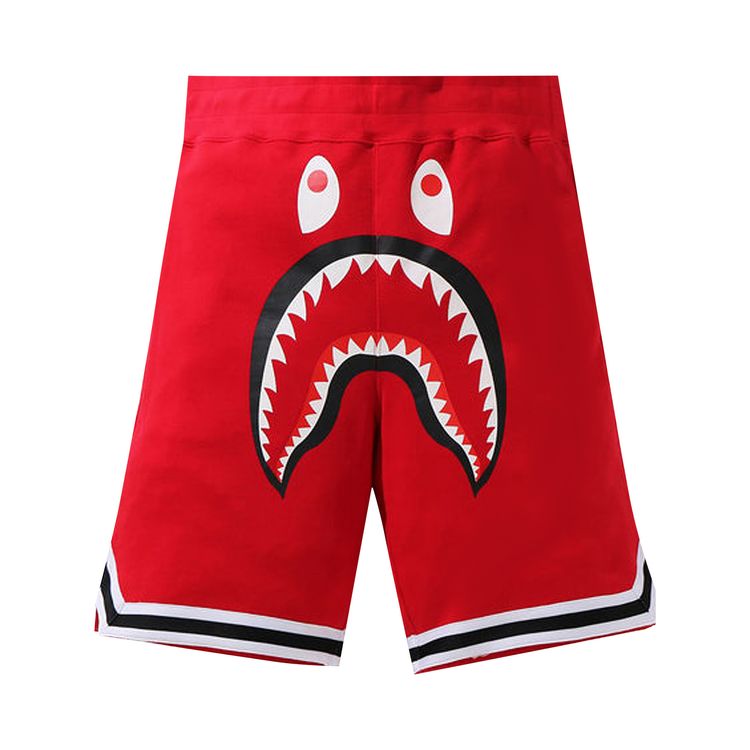 Buy BAPE Shark Basketball Sweat Shorts 'Red' - 1H30 153 015 RED | GOAT