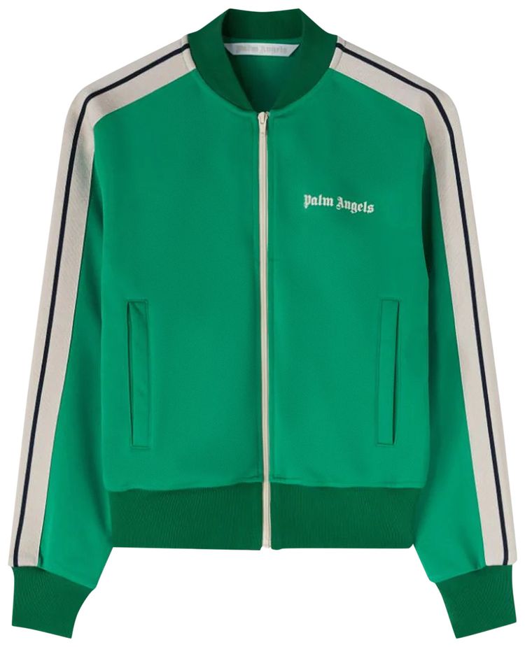 Buy Palm Angels Bomber Track Jacket 'Green/Off White ...