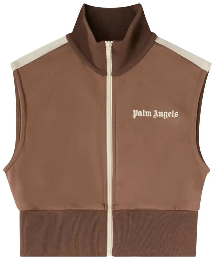 Buy Palm Angels Classic Track Vest 'Brown/White' - PWBD001F22FAB0016001 ...