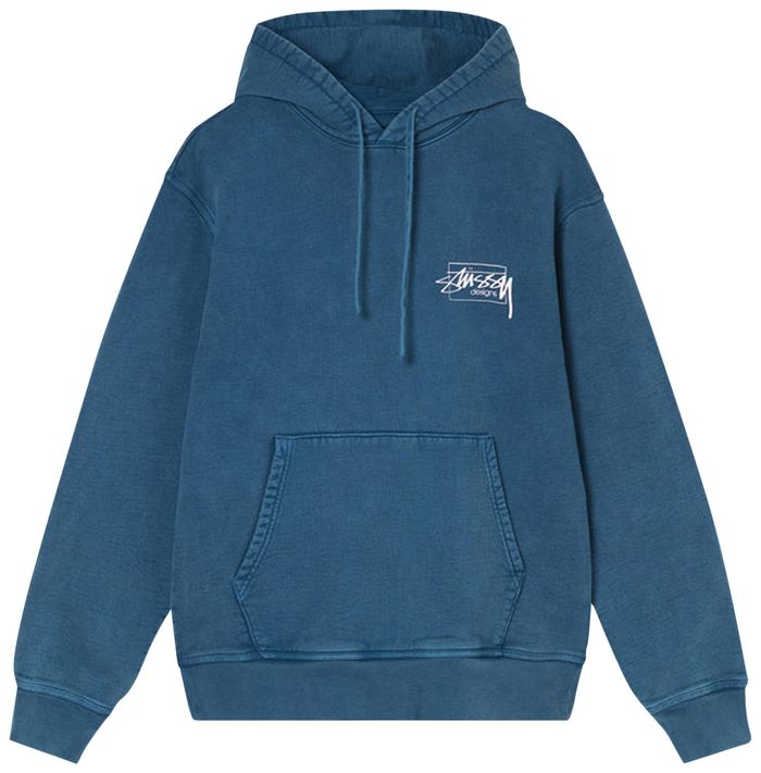 Buy Stussy Dyed Stussy Designs Hoodie 'Blue' - 118485 BLUE | GOAT