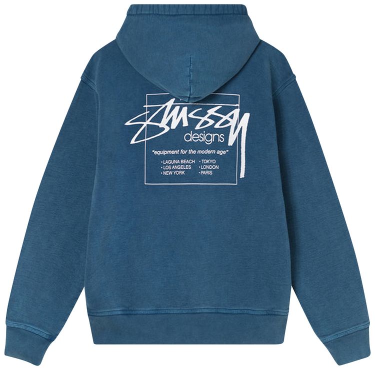 Buy Stussy Dyed Stussy Designs Hoodie 'Blue' - 118485 BLUE | GOAT