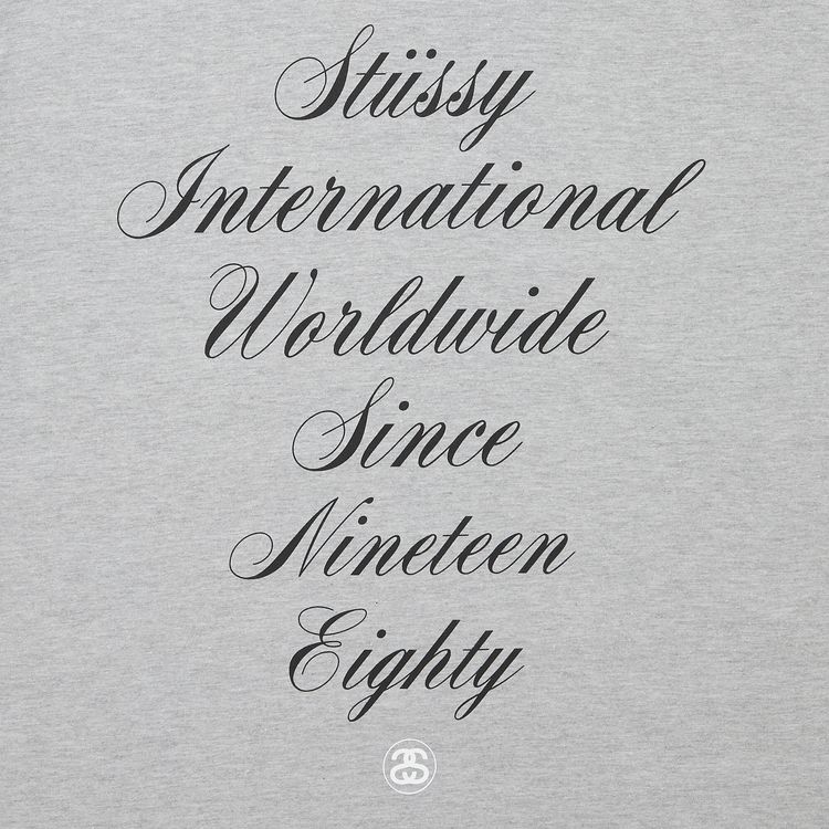 Buy Stussy International Script Tee 'Grey Heather' - 1903655 GREY | GOAT