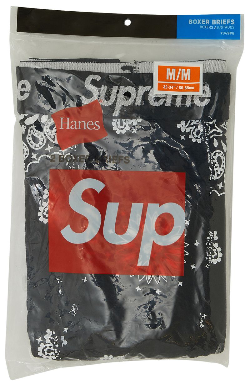 Buy Supreme x Hanes Bandana Boxer Briefs (2 Pack) 'Black' - FW22A59 ...