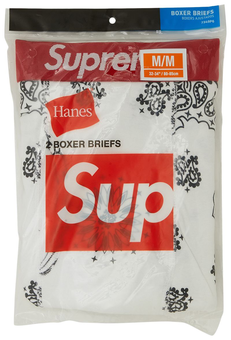 Buy Supreme x Hanes Bandana Boxer Briefs (2 Pack) 'White' - FW22A59 ...