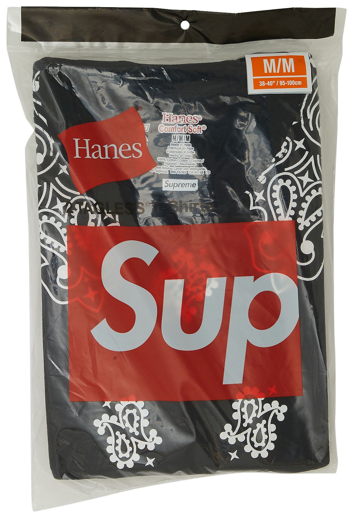 Buy Supreme x Hanes Bandana Tagless Tees (2 Pack) 'Black' - FW22A60 ...
