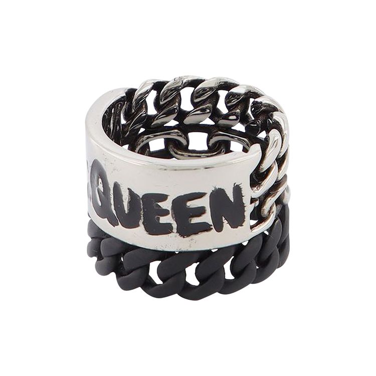 Buy Alexander McQueen Graffiti Chain Ring 'Silver' - 663855IAG2Y1060 | GOAT