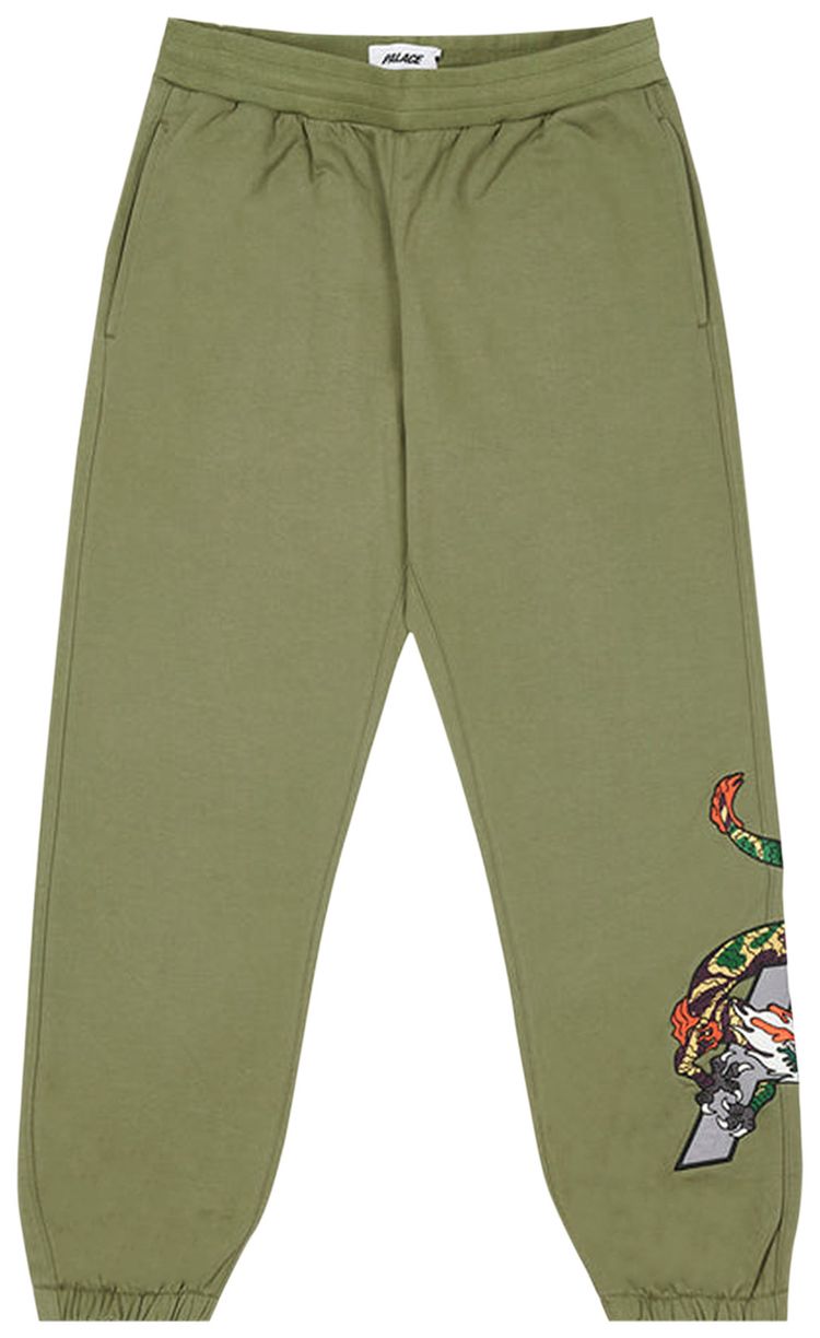 Buy Palace Dragon Sweatpants 'Olive' - P23JG064 | GOAT