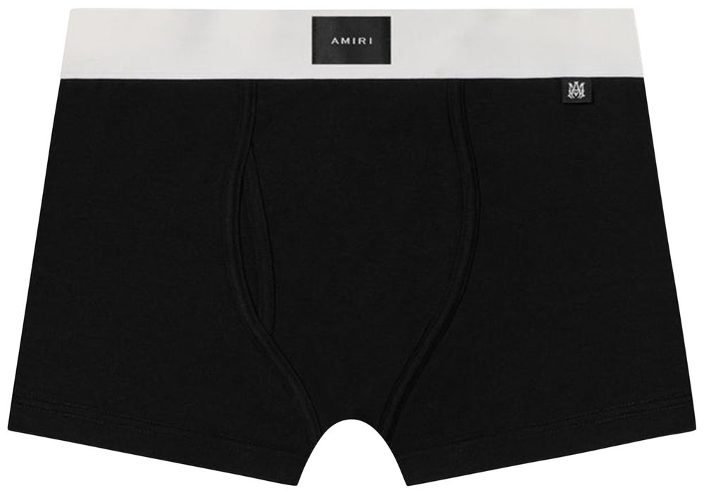 Buy Amiri Front Label Boxers 'Black/White' - PF22MUN004 004 BLAC | GOAT