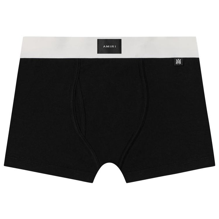 Buy Amiri Front Label Boxers 'Black/White' - PF22MUN004 004 BLAC | GOAT