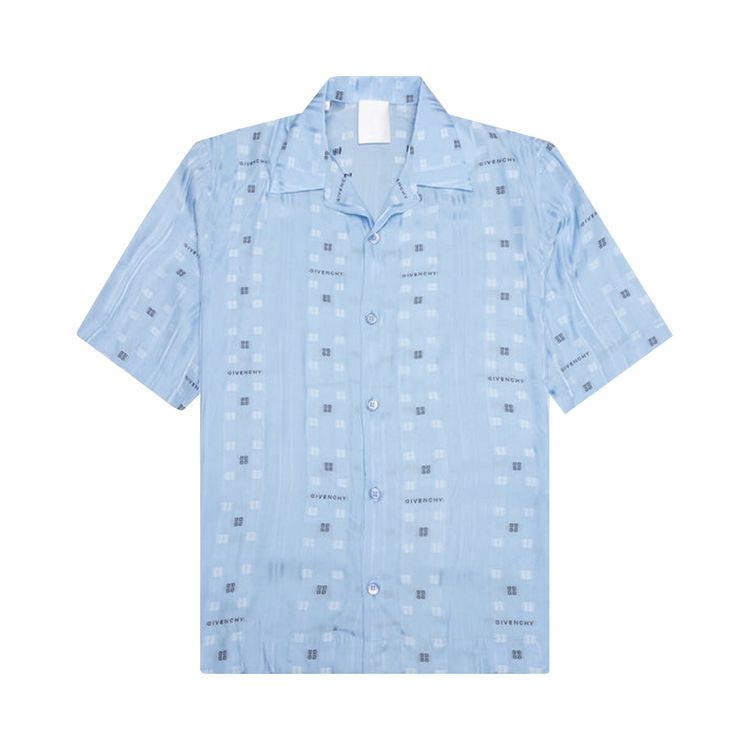 Buy Givenchy Boxy Fit Shirt With Hawaiian Collar 'Navy/Light Blue ...