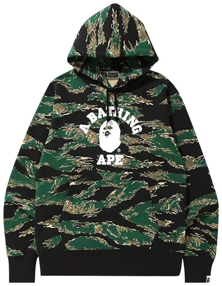 Buy BAPE Tiger Camo College Pullover Hoodie 'Green' - 1F70 114 003 ...