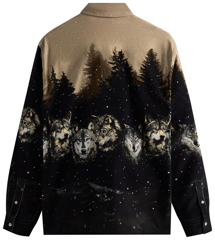 Buy Kith Printed Wolves Cord Ludlow Shirt 'Black' - KHM030658 001 | GOAT