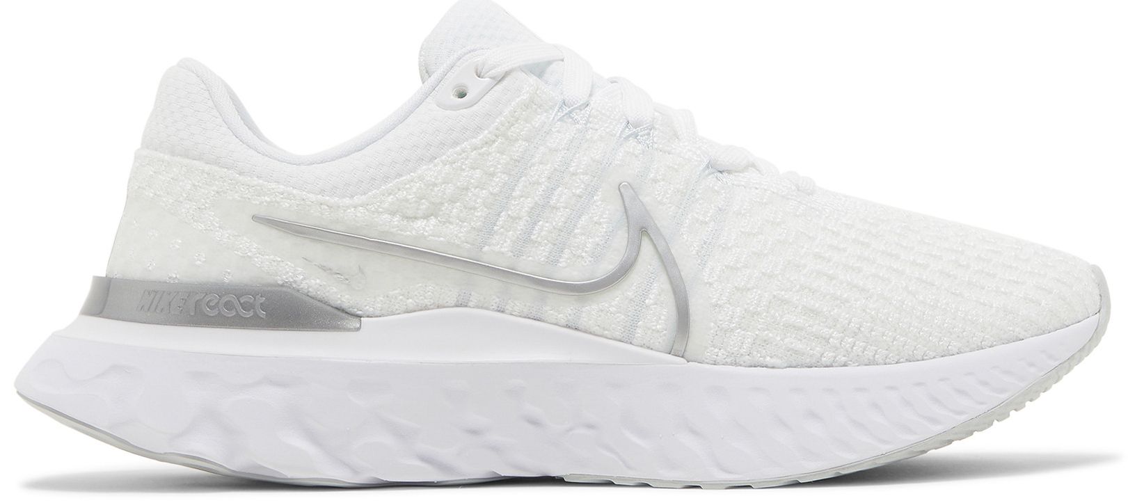 Buy Nike Wmns React Infinity Run Flyknit 3 'White Metallic Silver ...