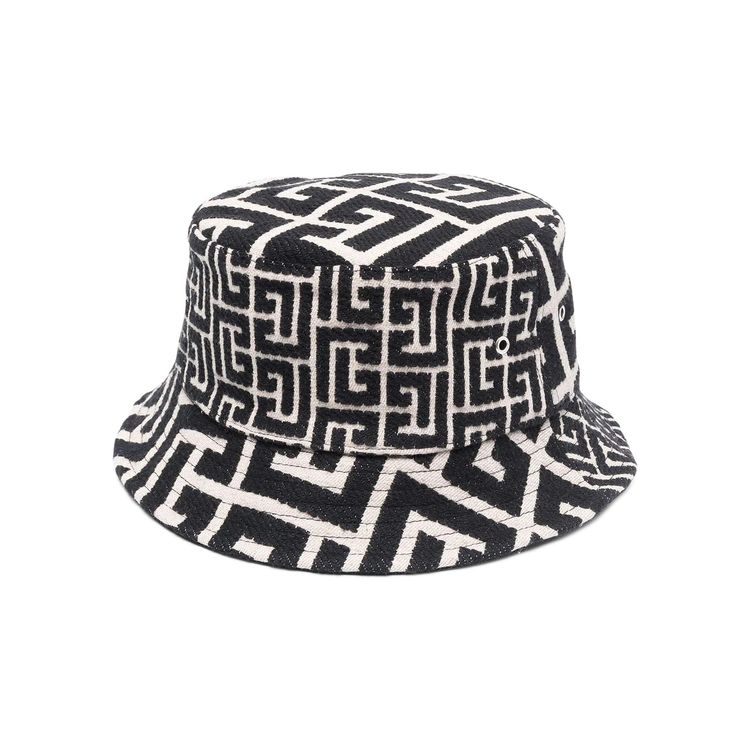Buy Balmain Canvas Bucket Hat Paris Logo 'Black/White' - YH1XB002MB35 ...