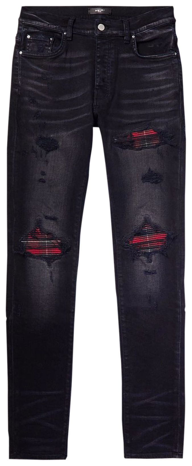 Buy Amiri MX1 Ultra Suede Jean 'Black/Red' - AW22MDS010 023 BLAC | GOAT