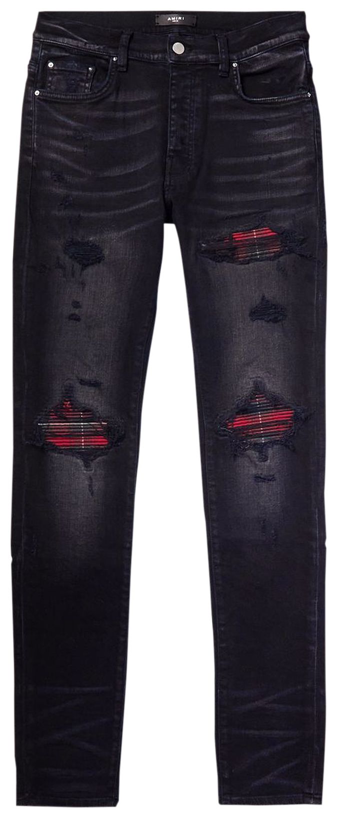Buy Amiri MX1 Ultra Suede Jean 'Black/Red' - AW22MDS010 023 BLAC | GOAT
