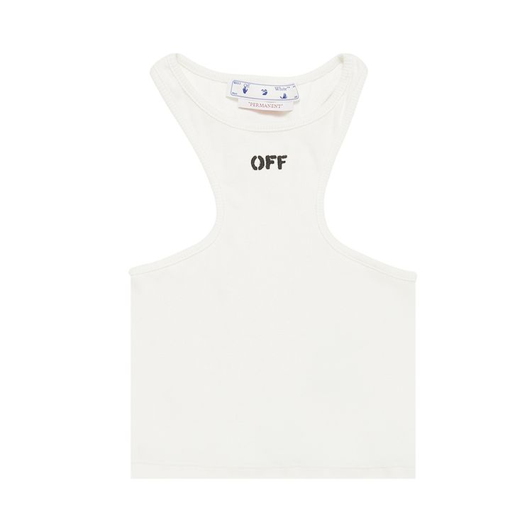 Buy Off-White Off Stamp Ribbed Rowing Top 'White/Black ...