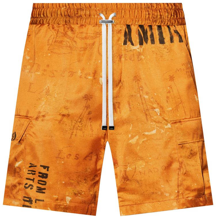 Buy Amiri Army Stencil Cargo Short 'Orange' - PF22MPB006 665 ORAN | GOAT